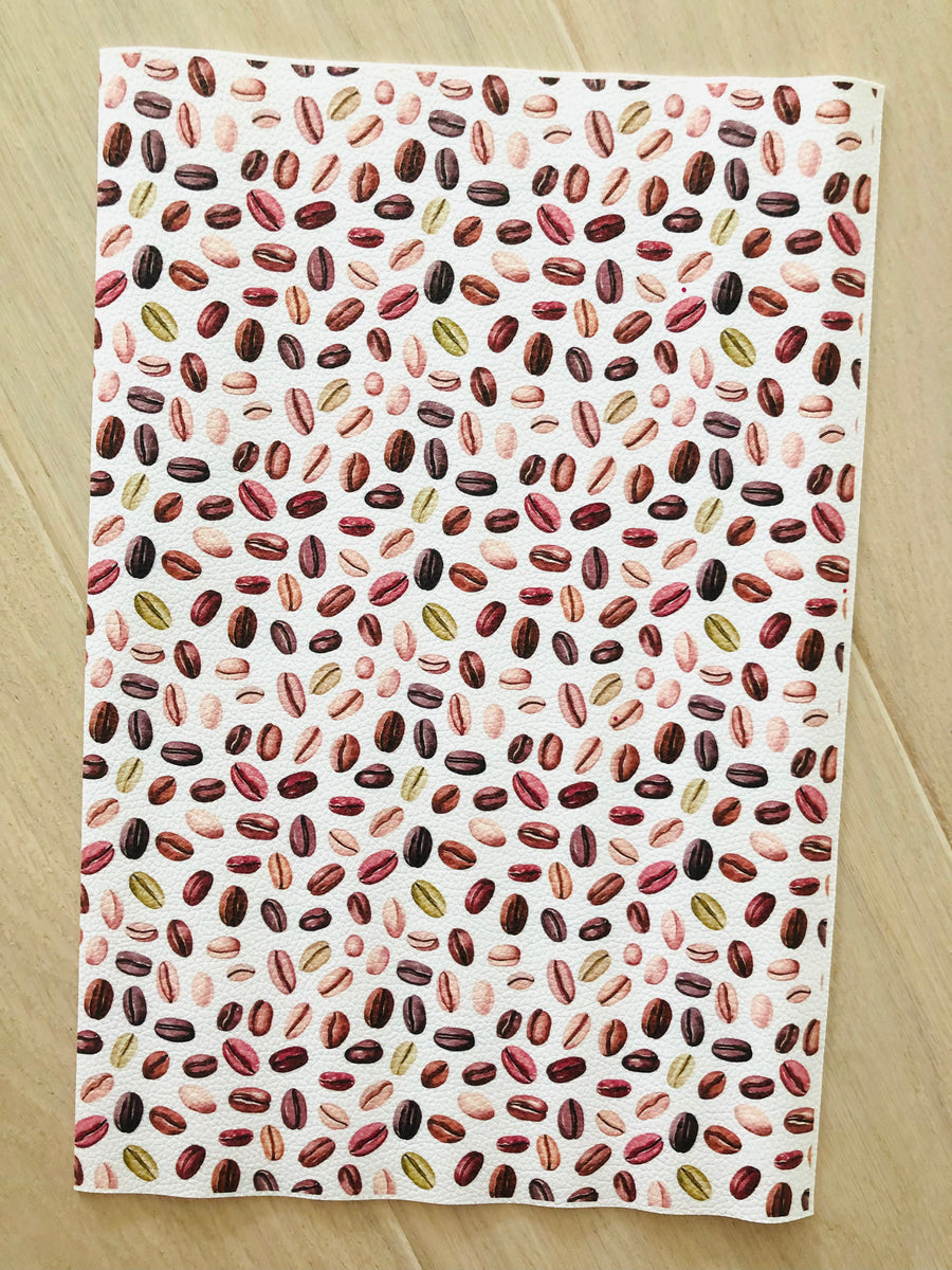 Printed Pebbled Faux Leather Coffee Beans – UniqueRTS Leather